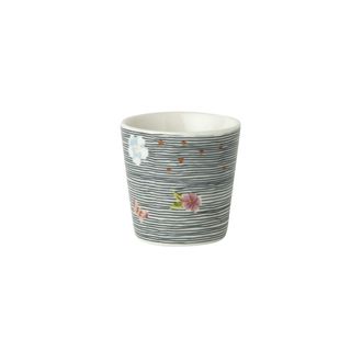 Laura Ashley Eierbecher - Porzellan - Weiss/Multicolor/Florales Muster - Midnight Pinstripe - (HxD): 5 x 5 cm - Mikrowellen- und spülmaschinengeeignet