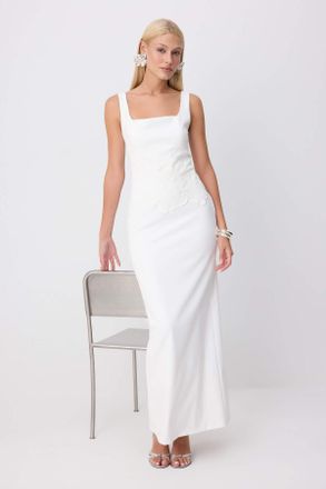 Trendyol Maxikleid &auml;rmellos, gerade geschnitten - We Wei&szlig;