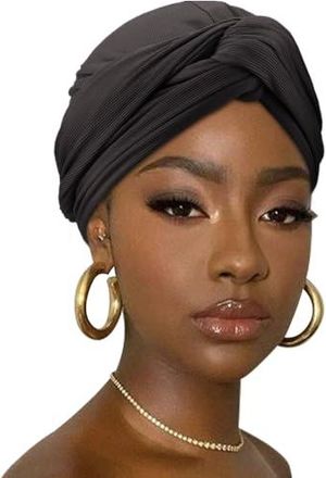 Dreshow Turban pour Femmes en Douceur Doublé Turban en Jersey Extensible Headwrap Léger Respirant Couleur Unie
