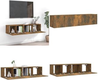 vidaXL Vidaxl - 2-tlg. TV-Schrank-Set Räuchereiche Holzwerkstoff - tv Schrank - Holzwerkstoff Möbel - Wohnwand Regal - Fernsehtisch - Moderner tv Stand
