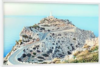 artboxONE Poster mit wei&szlig;em Rahmen 90x60 cm Natur Cap Formentor, Mallorca - Bild Mallorca