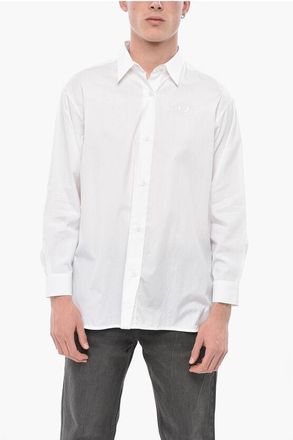 Diesel Cotton Poplin Shirt C-BRUCE-B With Embroidered Logo size Xs