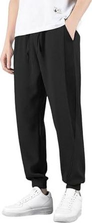 Generic Pantalon de jogging cargo extensible pour homme avec poches utilitaires pour lext&eacute;rieur et un usage quotidien, coupe d&eacute;contract&eacute;e, taille &eacute;lastique, N