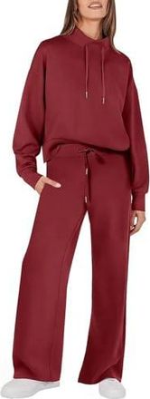 Generic Surv&ecirc;tement pour femme - Grande taille - Chemise &agrave; manches longues - Pantalon large assorti - Tenue de vacances 2 pi&egrave;ces - Surv&ecirc;tement pour femme - En