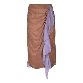 Weili Zheng Jupe Midi Drapp&eacute;e - Femme - Jupes - Multicolore - Taille: 38 FR