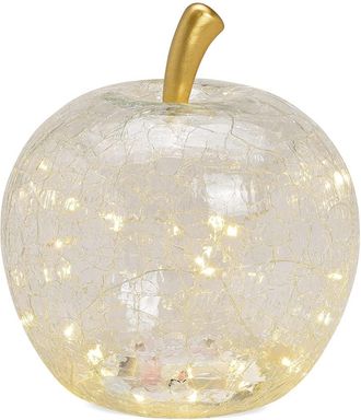 Matches 21 matches21 Apfel mit 30er LED Lichtern & Timer Deko Glasapfel Dekofigur Dekolicht Wohndeko transparent 1 STK &Oslash; 22 cm