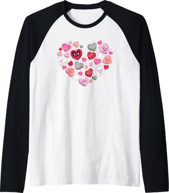 MARVEL Valentines Day Deadpool Anti-Love Candy Hearts Raglan