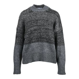 Alpha Studio Lam&eacute;-Rundhals-Pullover - - Knitwear - Damen - Grau - L