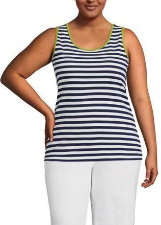 Lands End Baumwoll-Top, Damen, Größe:52-54 plus, Blau, Baumwolle, by Lands End