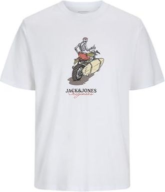 Jack & Jones Jorskull Coast Tee SS Crew Neck JNR, Blanc éclatant, 14 Ans Hommes