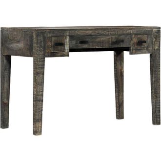 vidaXL Vidaxl - Bureau Noir 110 x 50 x 75 cm Bois de manguier massif