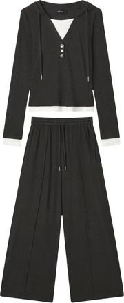 Tout à Coup Set aus Hose und Oberteil mit Kordelzug - Grau