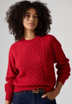 Levi's Rundhalspullover JOLIE CABLE CREWNECK SWEATER mit Zopfmuster, weicher Materialmix