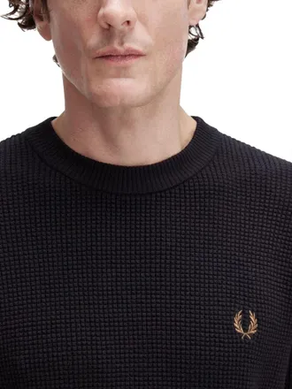 Fred Perry Textured Cotton Sweater - Black