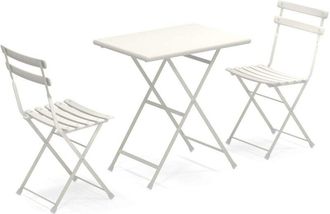 Emu Arc En Ciel Set 2 Chaises + 1 Table Pliable Blanc Raggrinz&eacute; 23