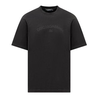 Dolce & Gabbana T-Shirt mit Logo-Print aus Baumwolle - - Tops - Herren - Schwarzk - S