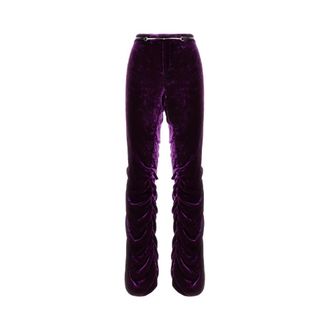 Gucci High Waist Velvet Pant - - Trousers - Damen - Lila - M
