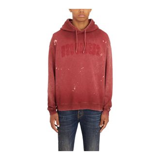 Dsquared2 Homme, Sweatshirts et sweats à capuche, Rouge, Taille: S Cotton Sweat à capuche