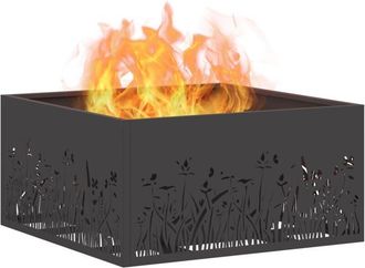 vidaXL Vidaxl - Feuerplatz Schwarz 60 x 60 x 30 cm Kaltgewalzter Stahl