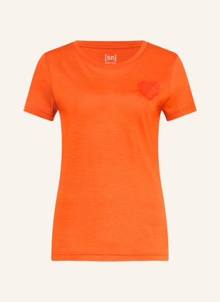 super.natural Funktionsshirt Little Heartwood Mit Merinowolle rot