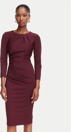 Rinascimento Rinascimento Coctailkleid CFC0130327003 Dunkelrot Slim Fit
