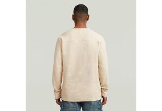 G-Star Longsleeve Structured Tweeter in Waffel-Struktur, mit Logostickerei