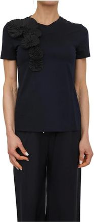 Max Mara Femme, Tops, Bleu, Taille: 42 FR T-Shirt 100% Coton