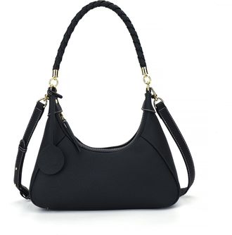 Carlheim Womens Shoulderbags Classis Genuine Leather, Black