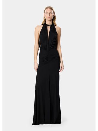 Amazu&igrave;n Womens Long Dress Glenn Black Polyamide