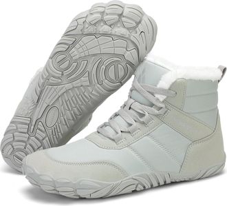 Mishansha Damen Herren Barfu&szlig;schuhe Winter Warm Gef&uuml;ttert Winterschuhe Outdoor rutschfest Barfuss Winterstiefel Bequem Leicht Winterboots mit Zero-Drop Solhe un