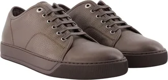 Lanvin Mens Dbb1 Sneakers - Lanvin Leather Brown Calfskin Shoes
