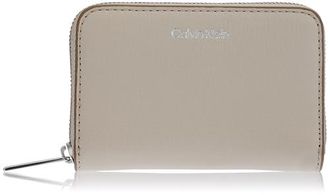 Calvin Klein Foil Logo Medium Zip Around Lv04f1091g, Portefeuilles Femme, Brown (Chateau/Desert Taupe), Taille Unique