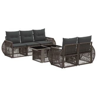 vidaXL Set Divano Da Giardino 6 Pz Grigio E Grigio Scuro Vidaxl