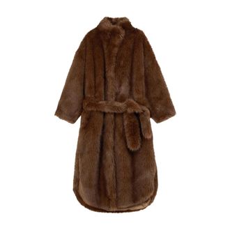 Frankie Shop Ravello Faux Fur Robe Coat - - Coats - Damen - Braun - XS