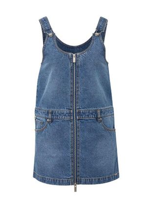 QS by s.Oliver Minikleid Kleid Denim-Latzkleid mit Rei&szlig;verschluss