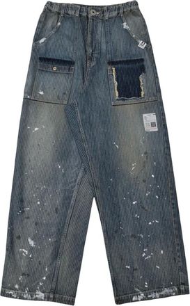 Miharayasuhiro Mihara Yasuhiro, Homme, Jeans, Bleu, Taille: S Stripe Patchwork Jeans