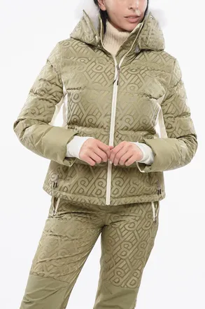 Yves Salomon Monogram Ski Jacket with Fur Yves Salomon