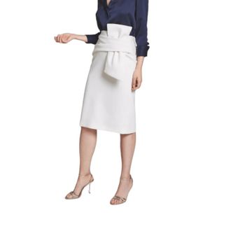Moskada Eleganter Schleifenrock - Gr&ouml;&szlig;e 42 - - Skirts - Damen - Wei&szlig; - M