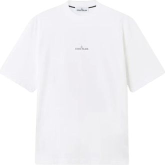 Stone Island Homme, Tops, Blanc, Taille: L 2100001 Cotton Jersey T-shirt