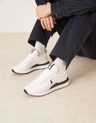 Polo Ralph Lauren Train 89 - Sneaker in Wei&szlig; mit schwarzem, geripptem Detail