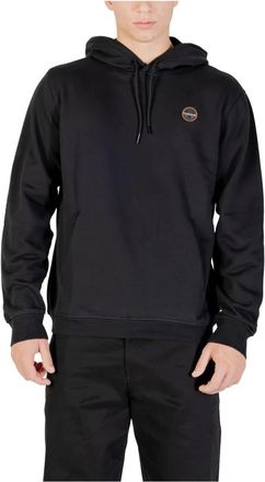 Napapijri Homme, Sweatshirts et sweats à capuche, Noir, Taille: 2XL Sweat à Capuche Minimaliste avec Badge pour Homme