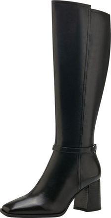 Tamaris Damen Langschaft-Stiefel mit Absatz Leder Blockabsatz; BLACK/schwarz; 36 EU