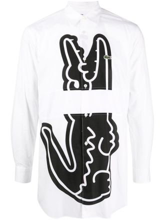 Comme Des Garçons x Lacoste chemise à logo imprimé - Blanc