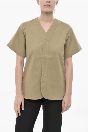 Fear of God ESSENTIALS Short-Sleeve V-Neck Blouse size Xxs