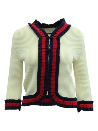 Gucci veste côtelée à bande Web - Tons neutres