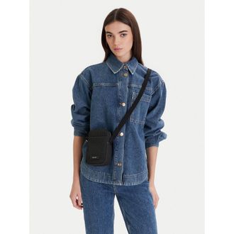 Calvin Klein Umh&auml;ngetasche Calvin Klein Embossed Woven Slim Reporter LV04D3221G Schwarz