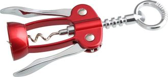 Fackelmann Fackelmann Korkenzieher GRANDCRU, Weinöffner für alle Korken, Hebelkorkenzieher aus verzinktem Metall (Farbe: Rot/Silber), Menge: 1 Stück