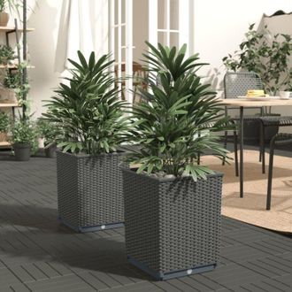 vidaXL Vidaxl - Jardini&egrave;res 2 pcs noir 30x30x37 cm polypropyl&egrave;ne