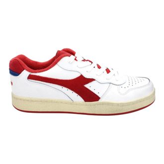 Diadora Homme, Chaussures, Blanc, Taille: 45 EU Baskets Basses en Cuir Semelle en Caoutchouc
