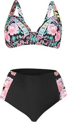 Generic Bikini pour femme - Sexy et &eacute;l&eacute;gant - Deux pi&egrave;ces - Triangle - Col en V - Push Up - Bikini de plage - Maillot de bain ventre plat - Haut de bikini ave